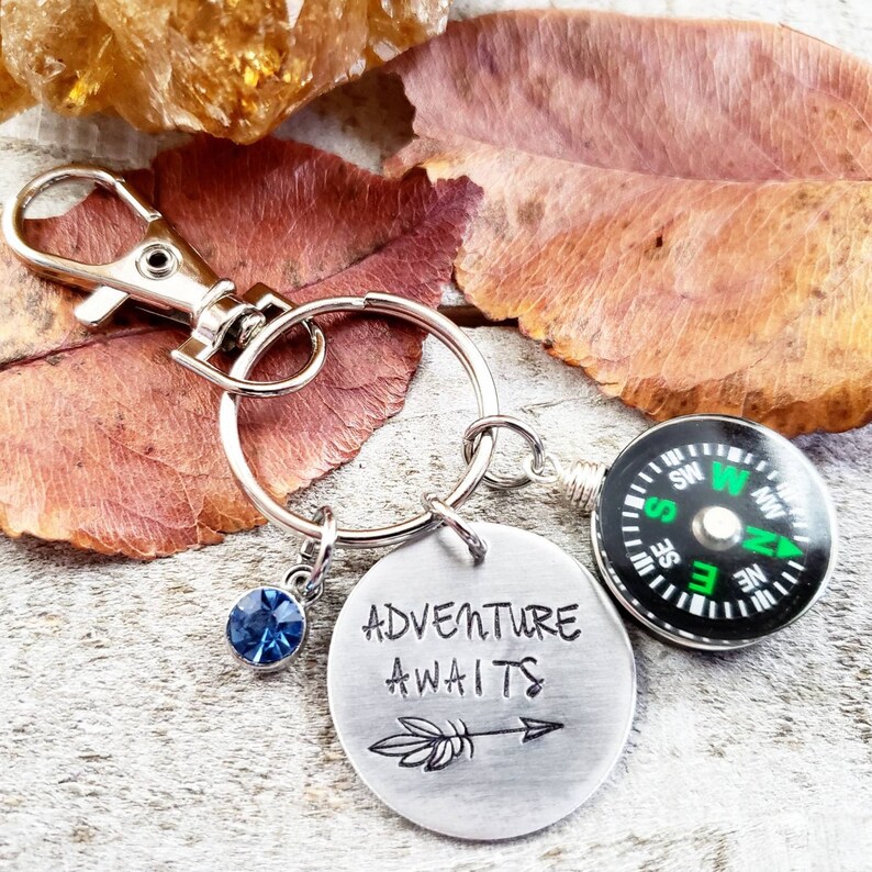 Adventure Awaits Keychain Travel Charm Gift Wanderlust - Etsy