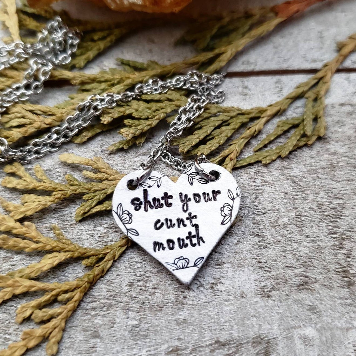 Profanity Jewelry Cunt Necklace Shut Your Cunt Mouth Etsy