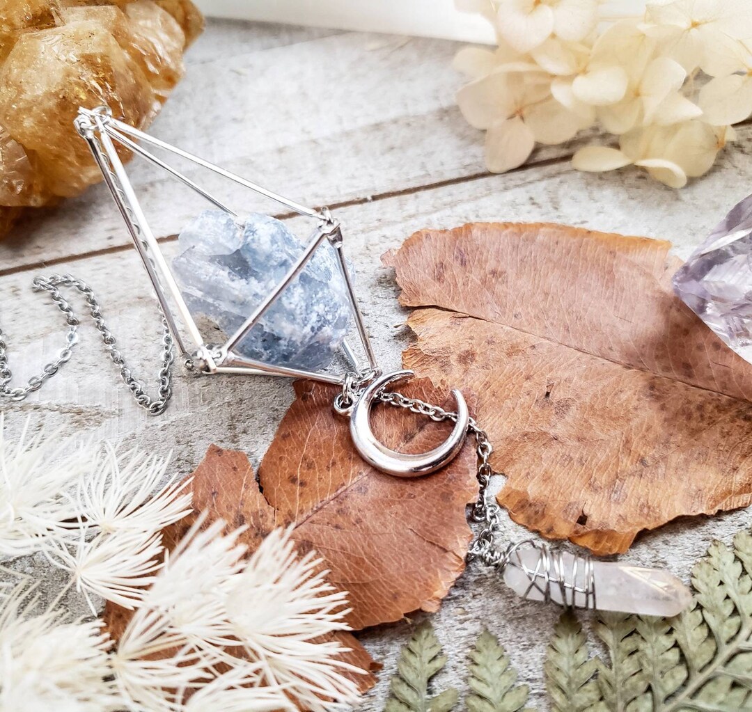 Celestite Sun Catcher - Travel Protection Charm - Celestite Car Charm ...