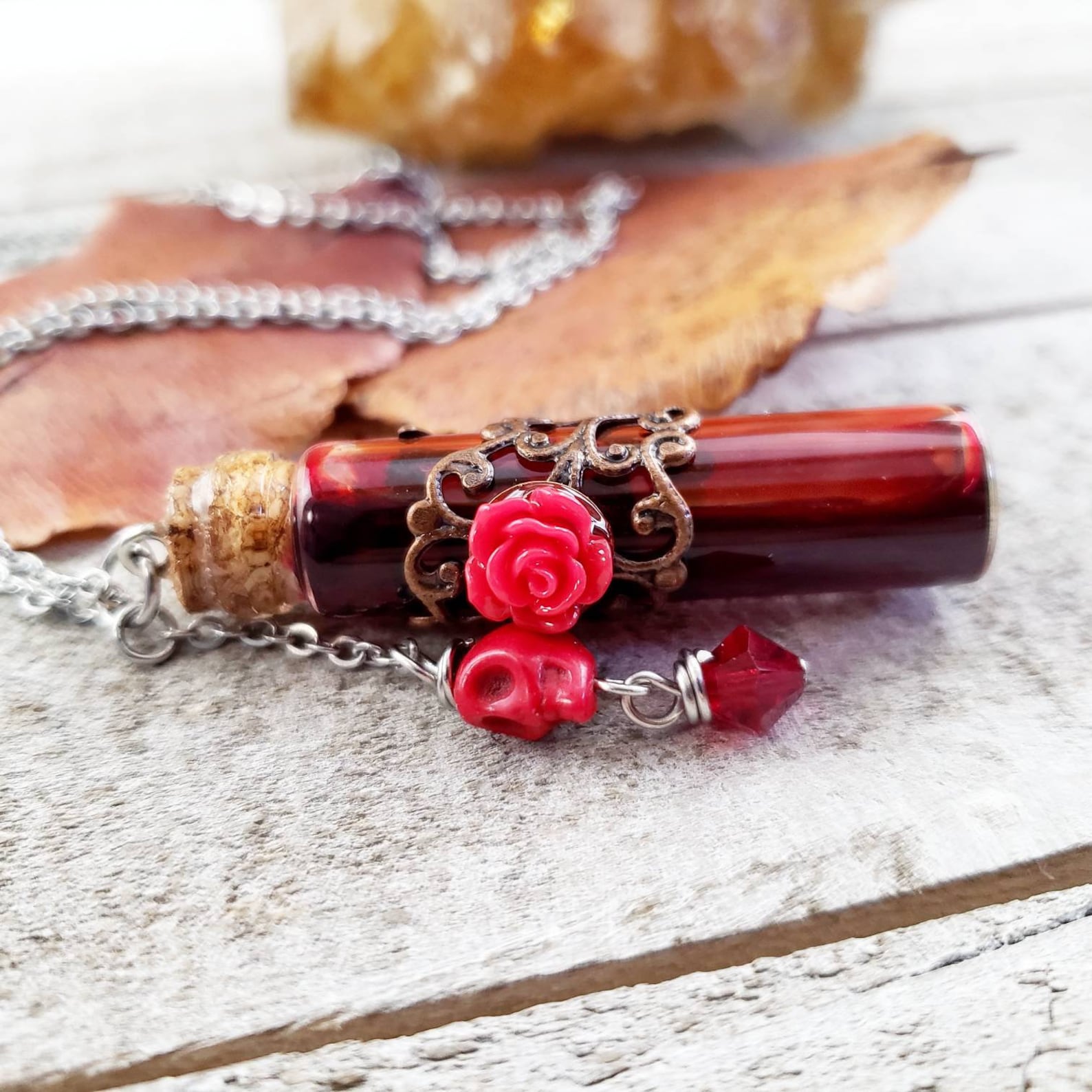 Blood Jewelry - Blood Vial Necklace - Gothic Blood Necklace - Vampire ...