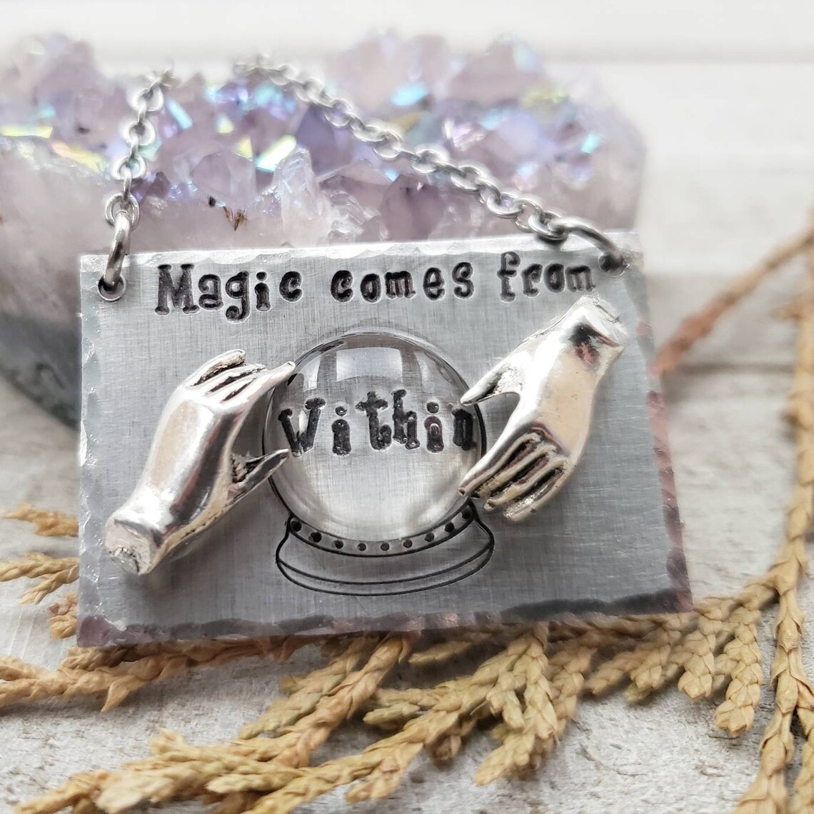 Crystal ball necklace Gypsy crystal ball necklace fortune | Etsy