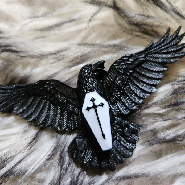 Raven Hair Clip - Etsy