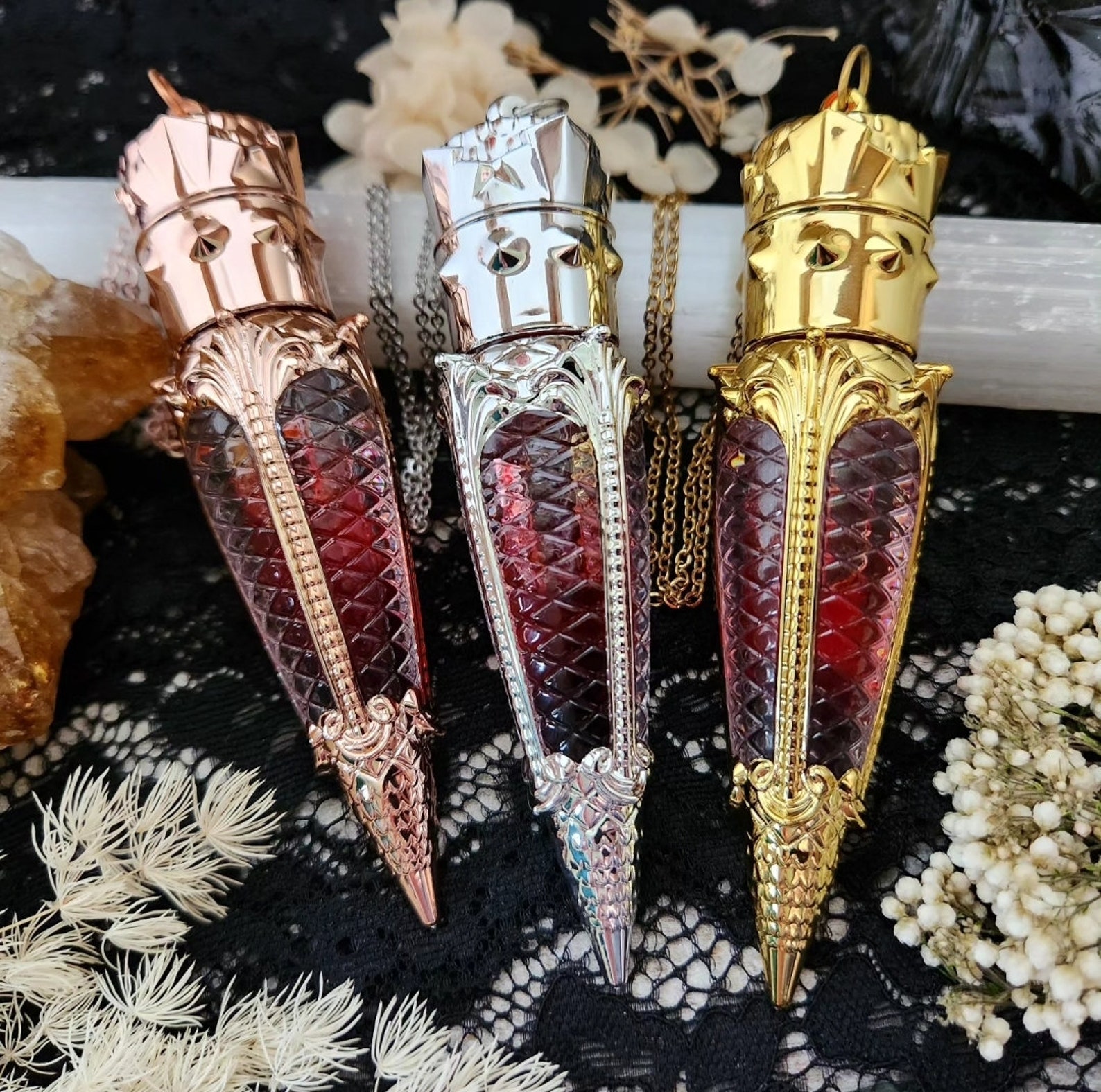 Vampire Blood Elixir Goth Vial Necklace Cosplay Jewelry Vampire Vial ...