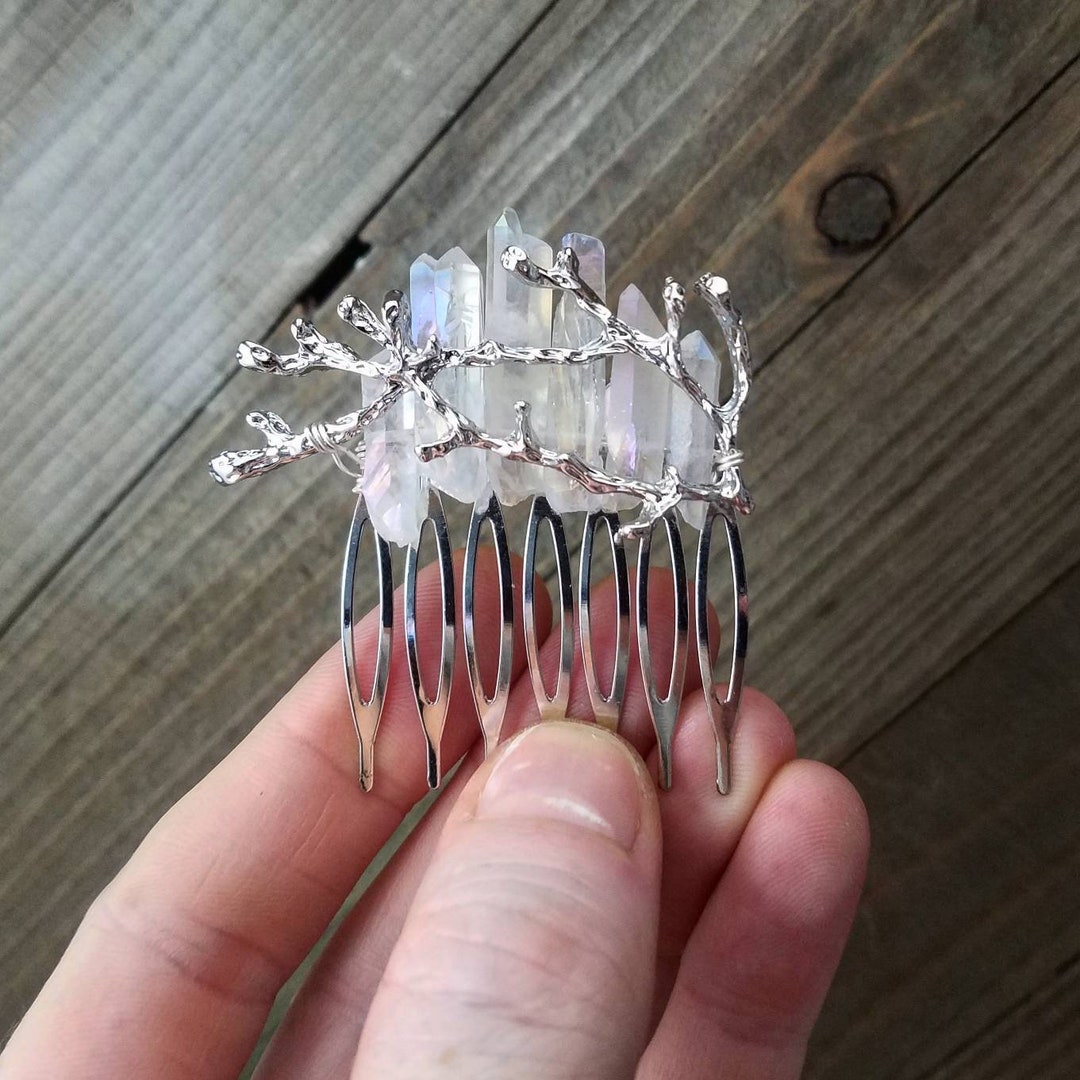 Quartz Crystal Hair Comb - Branch Hair Clip - Fantasy Hair Accessories ...
