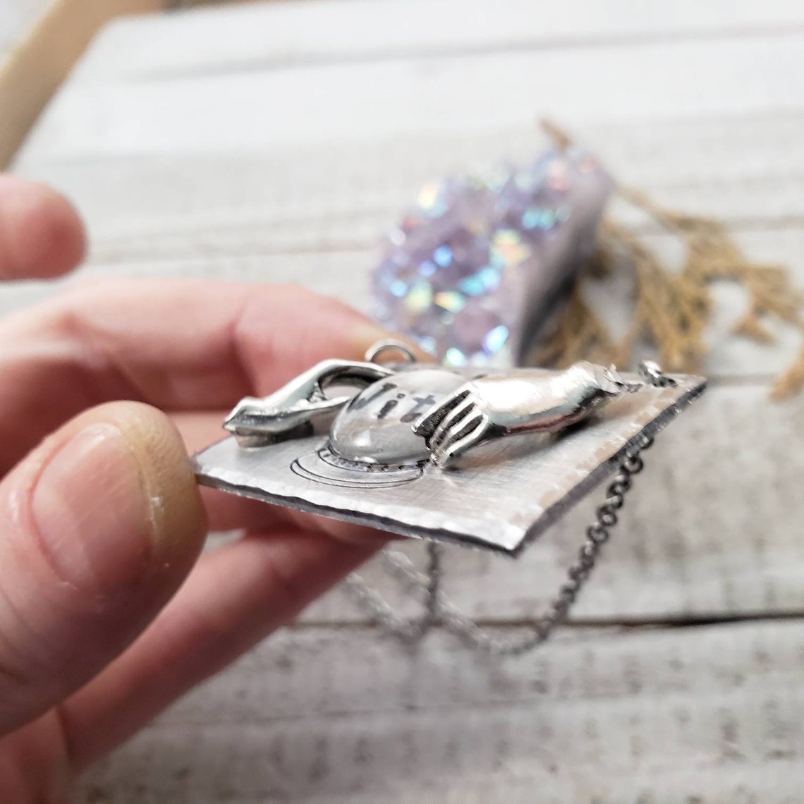 Crystal ball necklace Gypsy crystal ball necklace fortune | Etsy