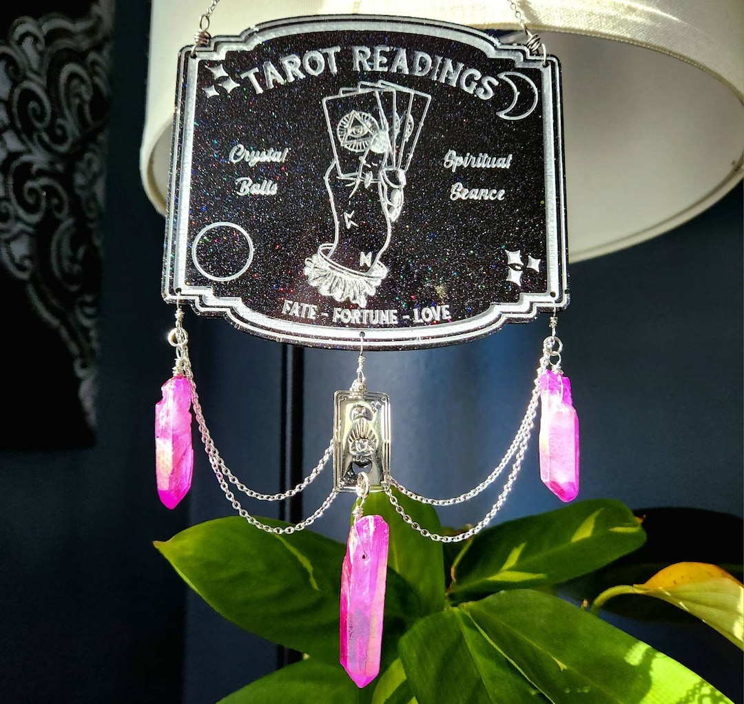 Tarot Readings Sign - Witchy Wall Hanger - Witchy Suncatcher - Fortune ...