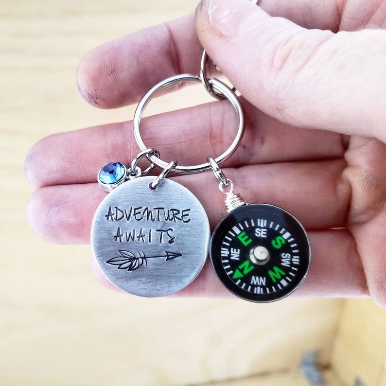 Adventure Awaits Keychain Travel Charm Gift Wanderlust - Etsy