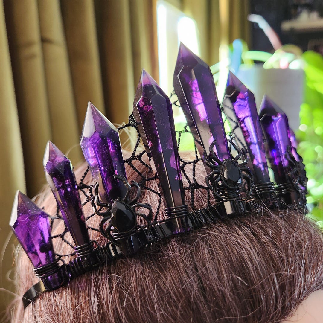 Spider Crown Crystal Crown Goth Bride Headpiece Spider Web Hair Goth ...
