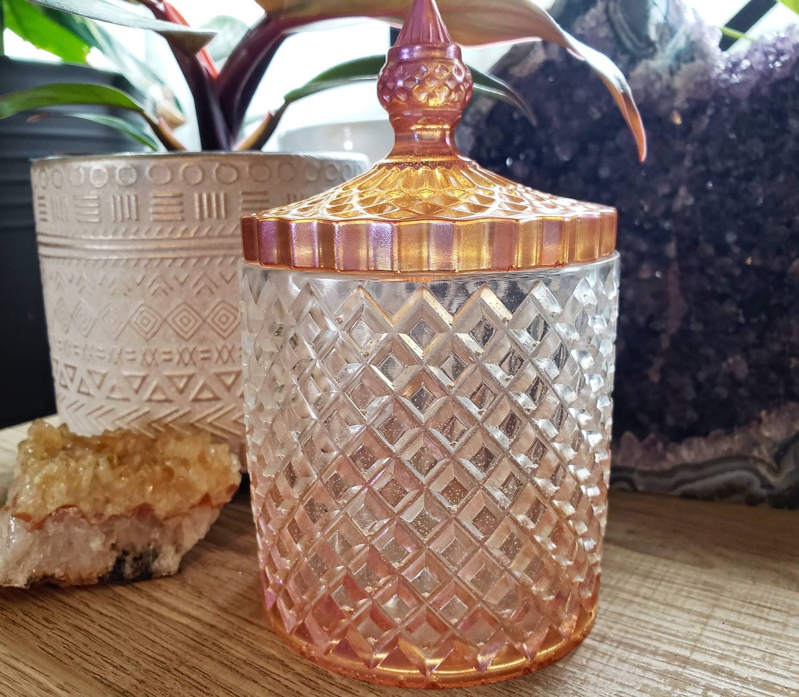 Goth Trinket Jar - Resin Stash Jar - Boho Container - Black Home Decor ...