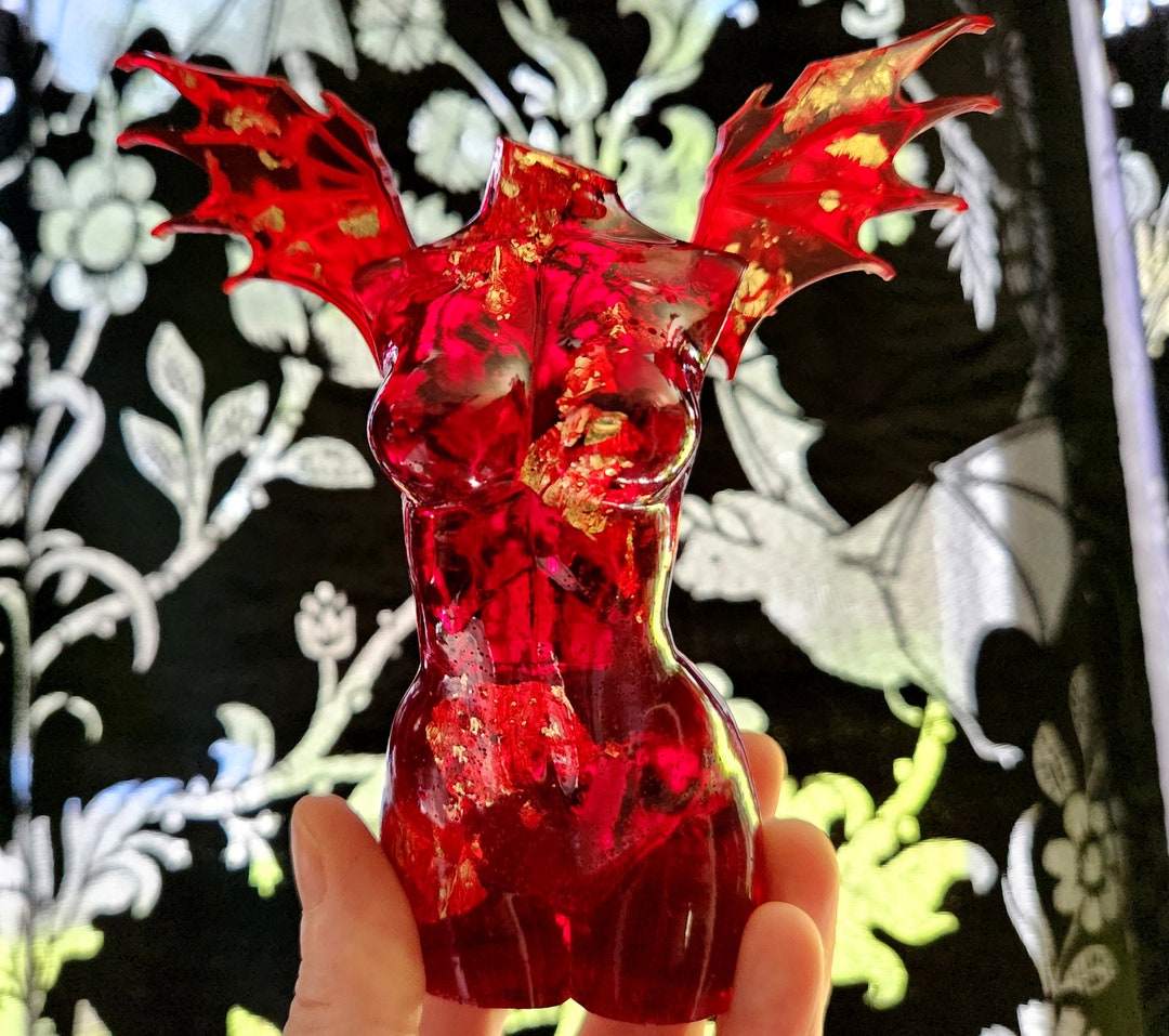 Goth Goddess Bust - Demon Statue - Demon Goddess Mini Bust - Goth Home ...