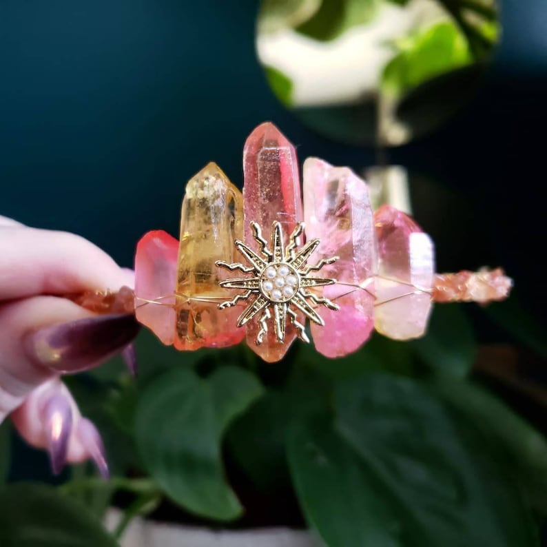Crystal Crown Headpiece - Festival Crown - Boho Quartz Crown - Quartz ...