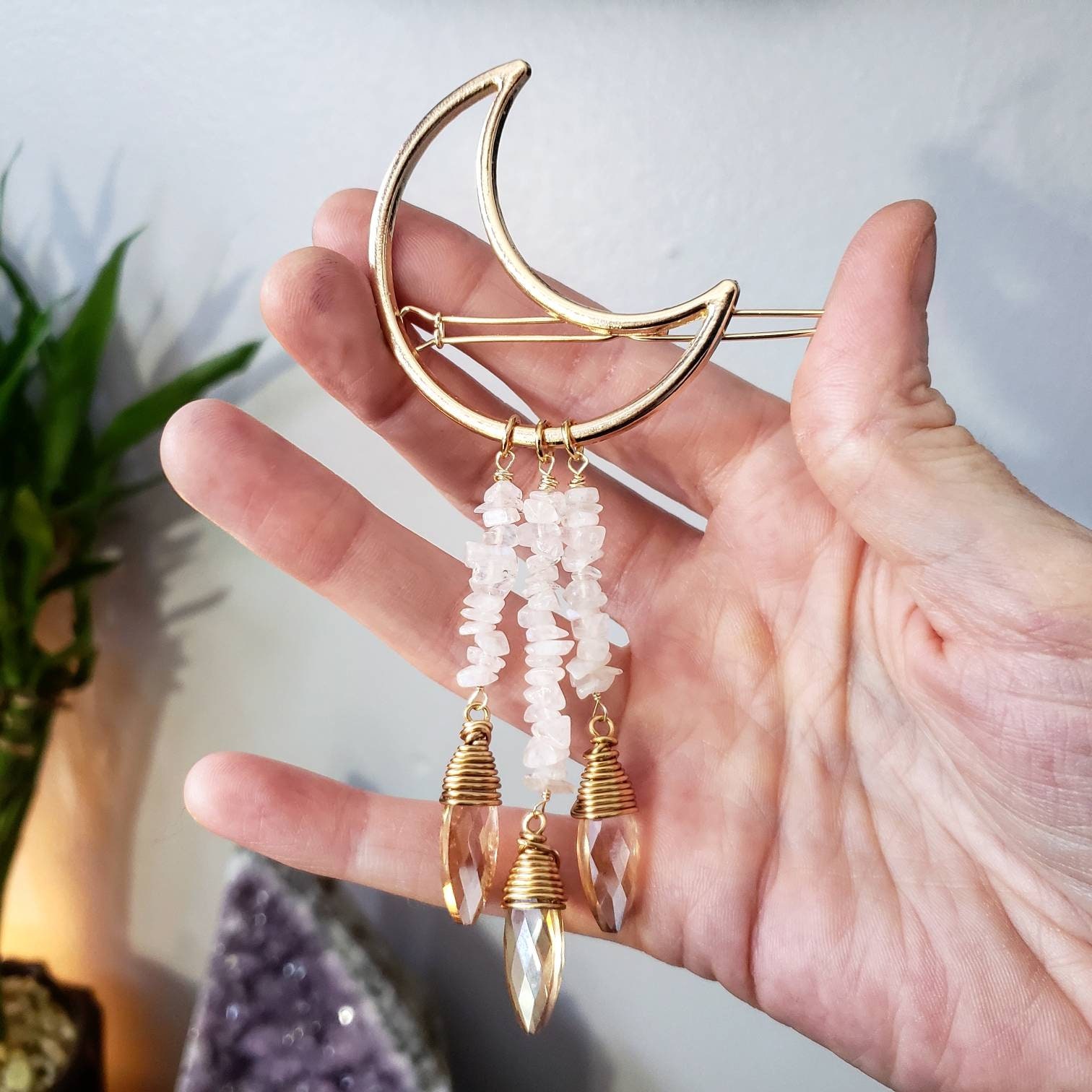 Boho Moon Hair Clip - Moon Hair Accessory - Gold Moon Hair Jewelry ...