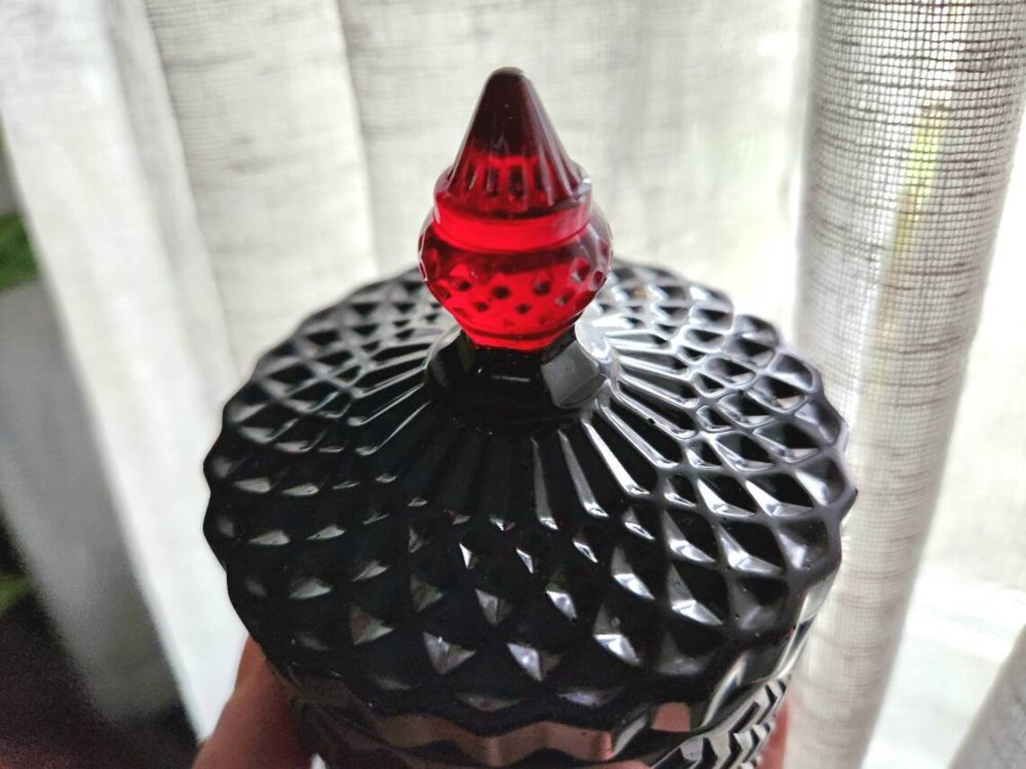 Goth Trinket Jar - Resin Stash Jar - Boho Container - Black Home Decor ...