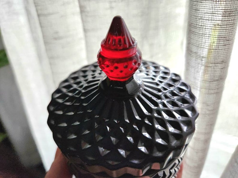 Goth Trinket Jar - Resin Stash Jar - Boho Container - Black Home Decor ...