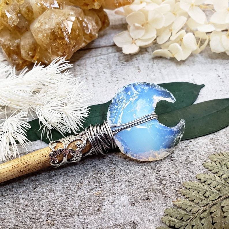 Crystal Moon Hair Stick Opal Moon Hair Stick Moon Hair - Etsy