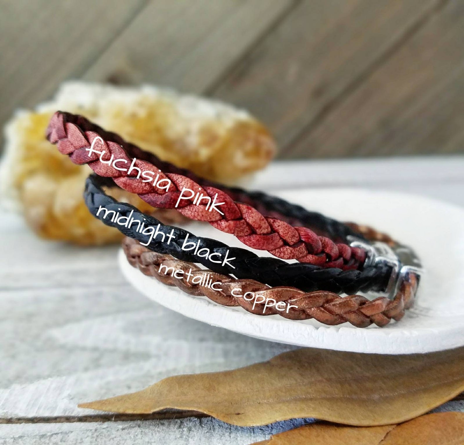 Braided Leather Bracelet Brown Leather Bracelet Braided - Etsy