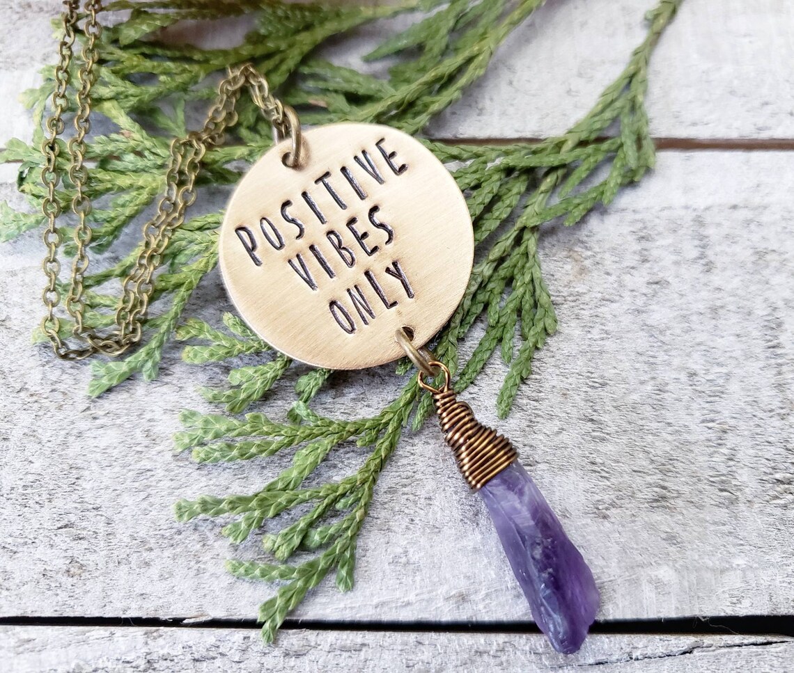 Positive Necklace - Positive Vibes Necklace - Vibe Necklace - Positive ...