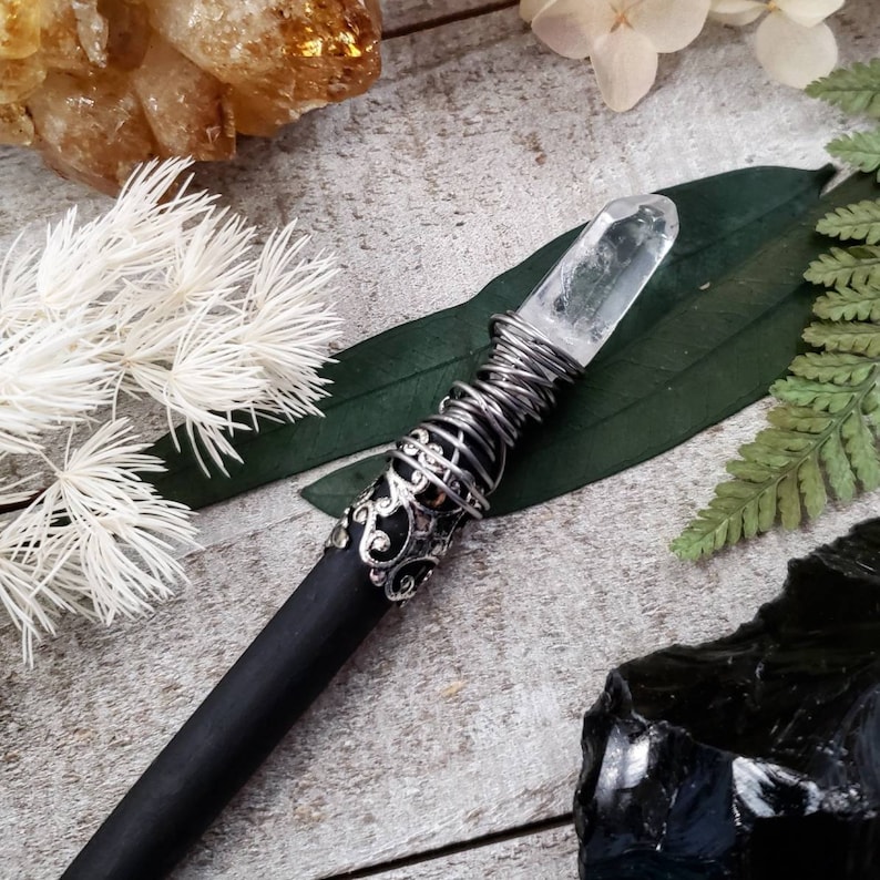 Quartz Crystal Hair Stick Quartz Hair Accessory Quartz | Etsy