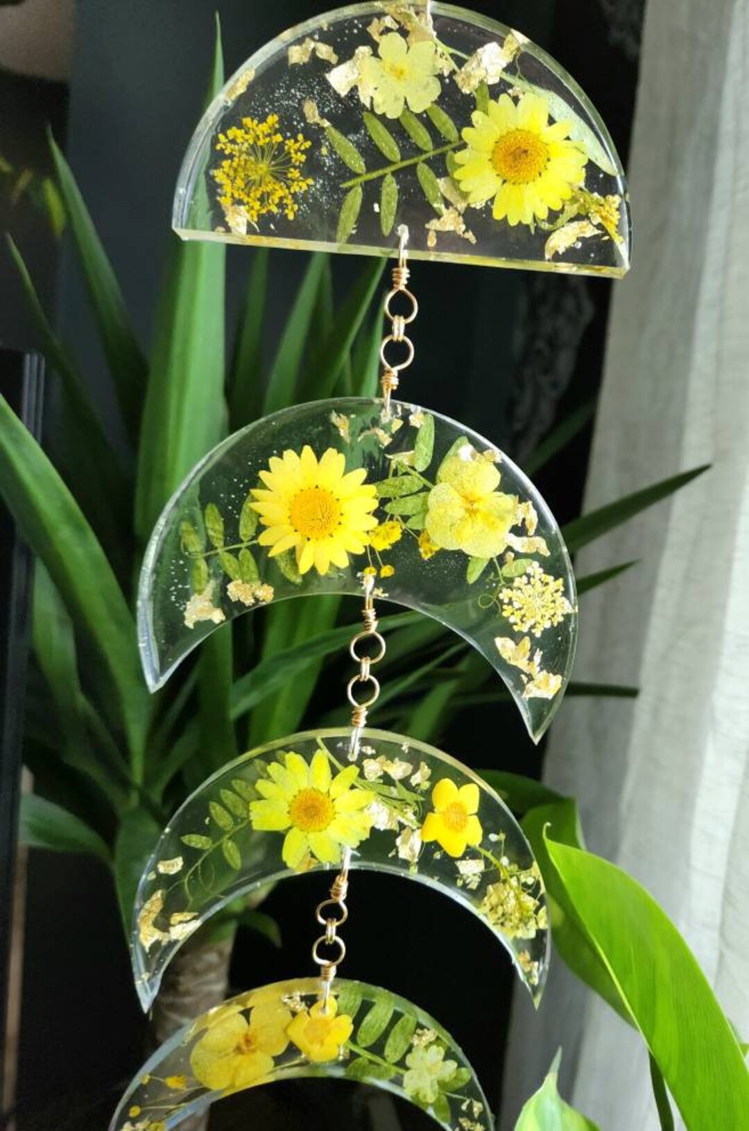 Floral Wall Hanger - Moon Phase Hanger - Moon Lover Gifts - Boho Wall ...