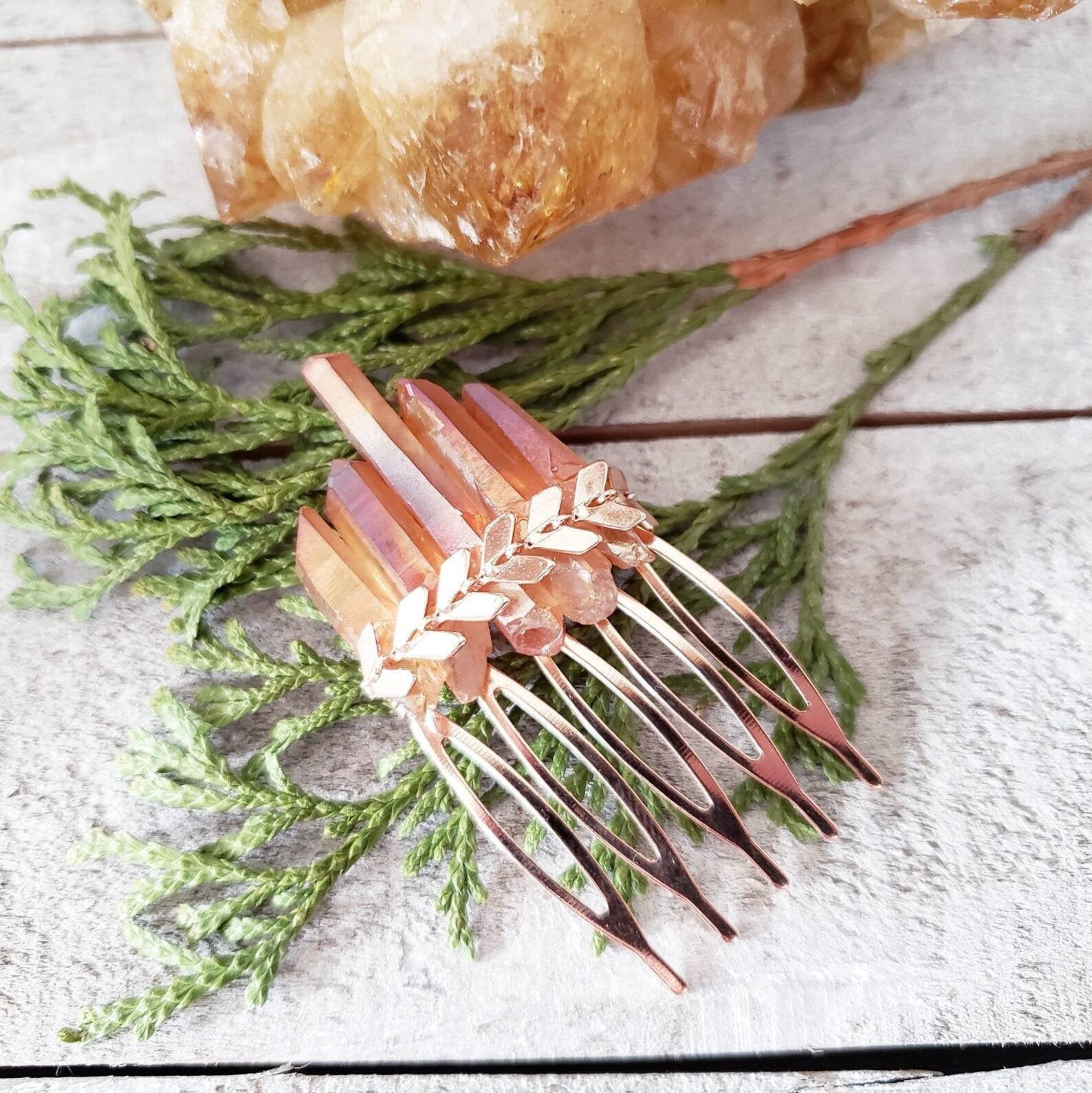 Quartz Crystal Hair Comb Boho Hair Comb Boho Hair - Etsy