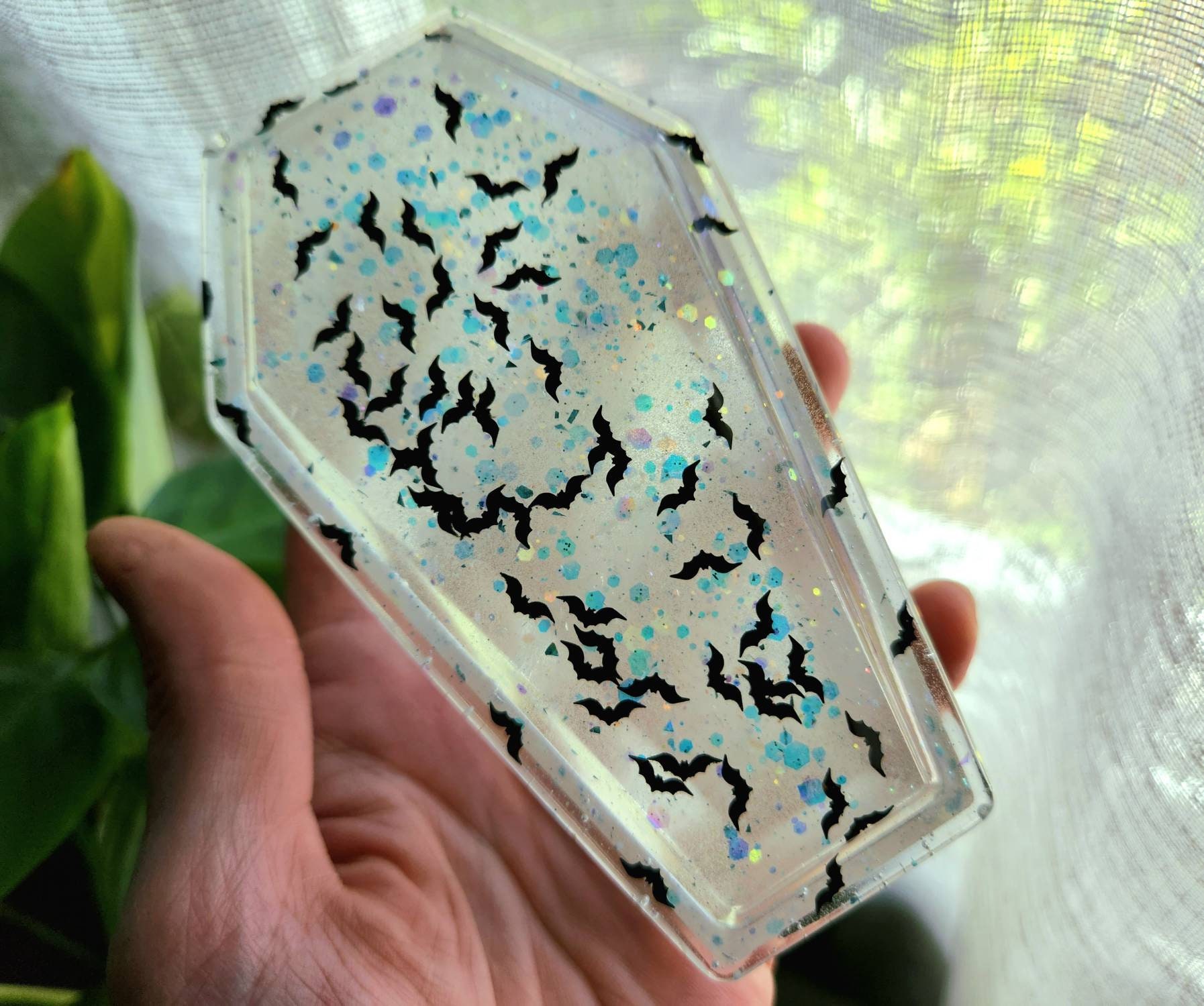 Goth Stash Box - Bat Coffin Trinket Box - Bat Decor - Glow Coffin Dish ...