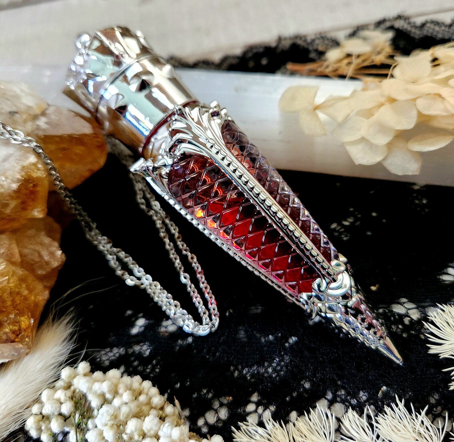 Vampire Blood Elixir Goth Vial Necklace Cosplay Jewelry Vampire Vial ...