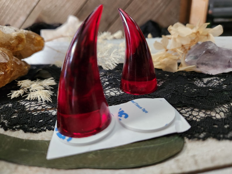 Devil Horns - Helmet Horns - Bike Helmet Decor - Demon Resin Horns ...