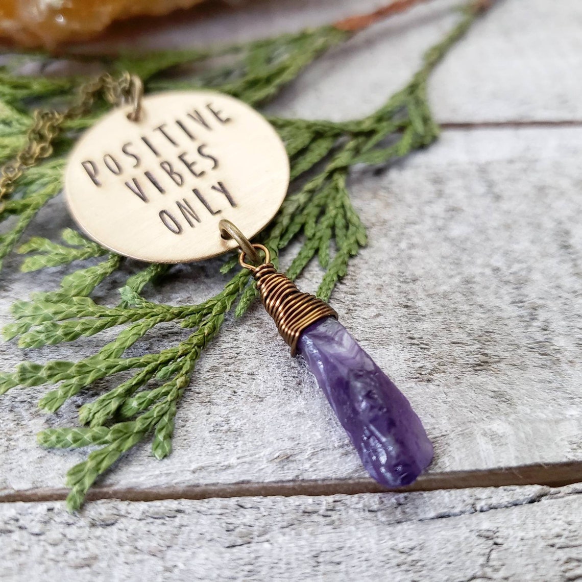 Positive Necklace - Positive Vibes Necklace - Vibe Necklace - Positive ...
