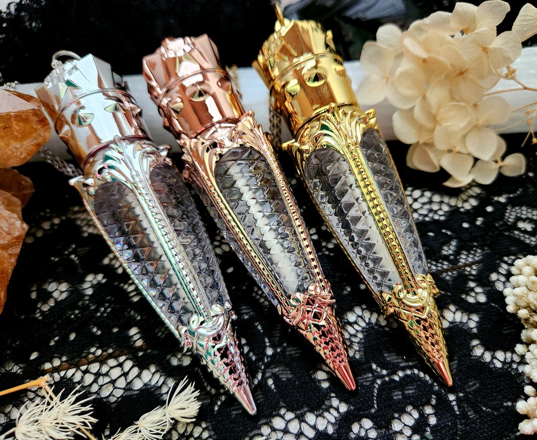 Large Goth Vial Jewelry - Goth Vial Necklace - Cosplay Jewelry - Fill ...