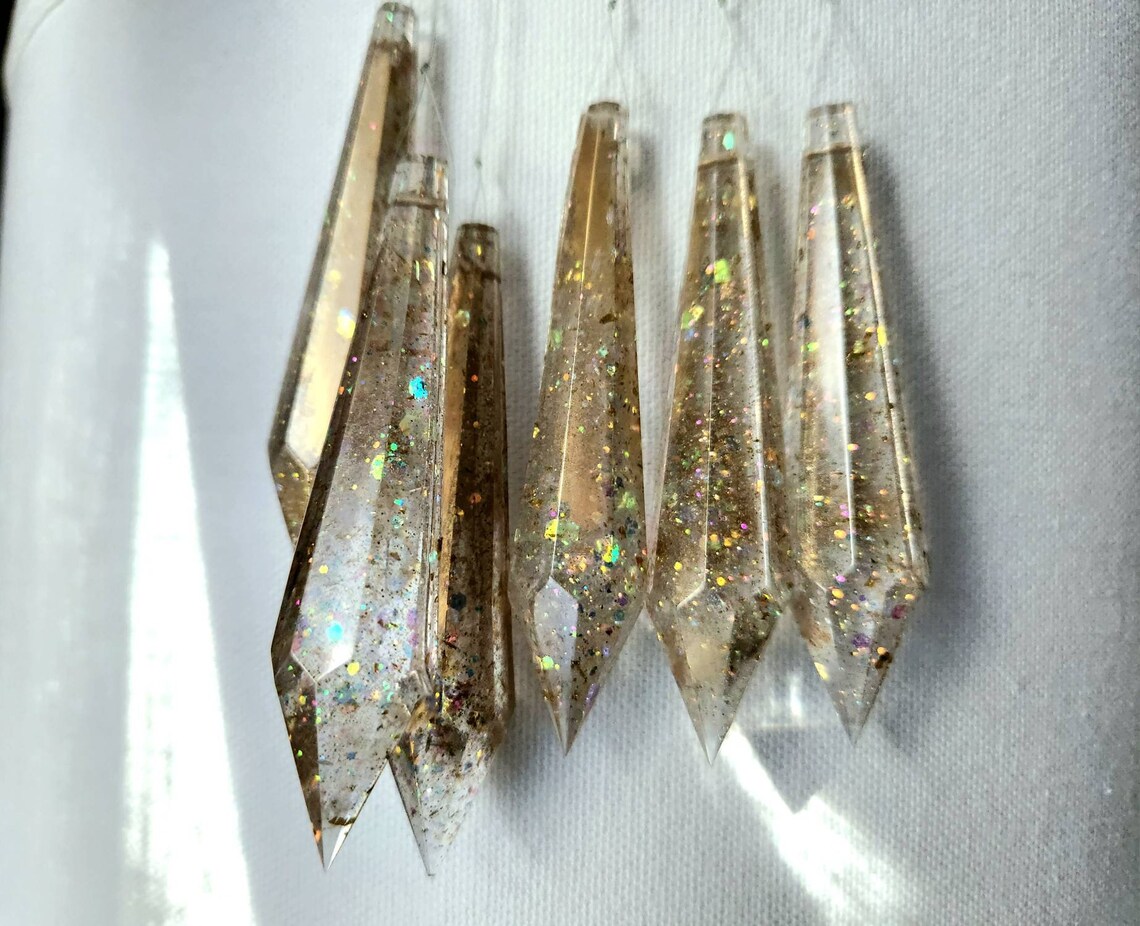 Gold Icicle Ornaments - Holiday Tree Ornaments - Ornament Sets - Boho ...