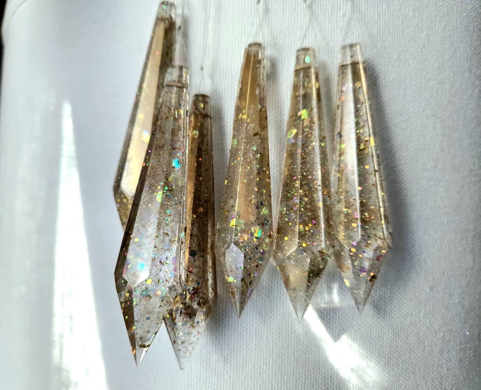 Gold Icicle Ornaments - Holiday Tree Ornaments - Ornament Sets - Boho ...