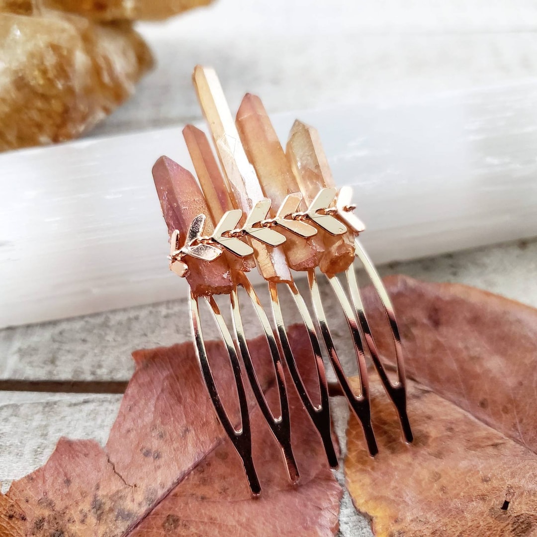 Quartz Crystal Hair Comb - Boho Hair Comb - Boho Hair Accessories ...