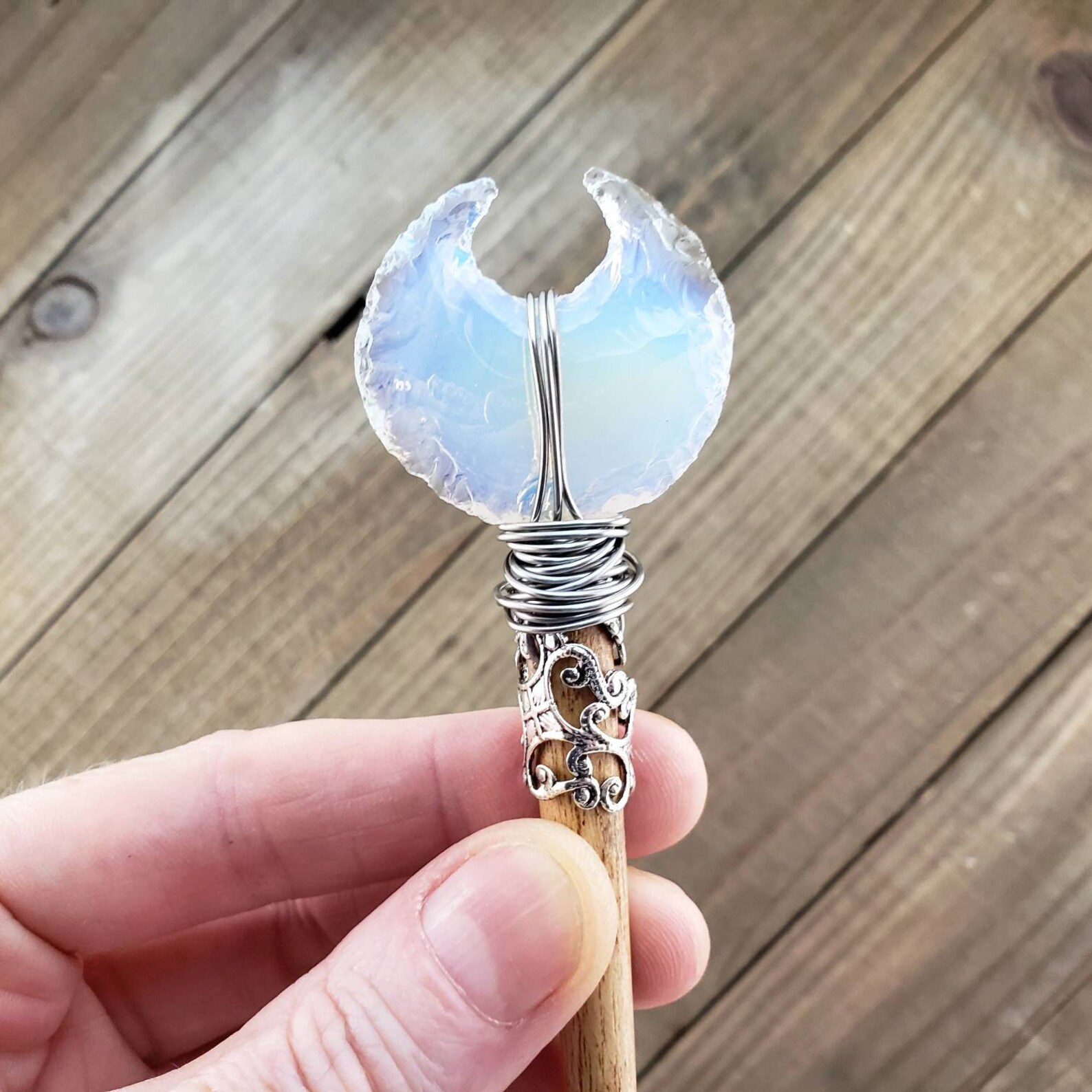 Crystal Moon Hair Stick Opal Moon Hair Stick Moon Hair - Etsy
