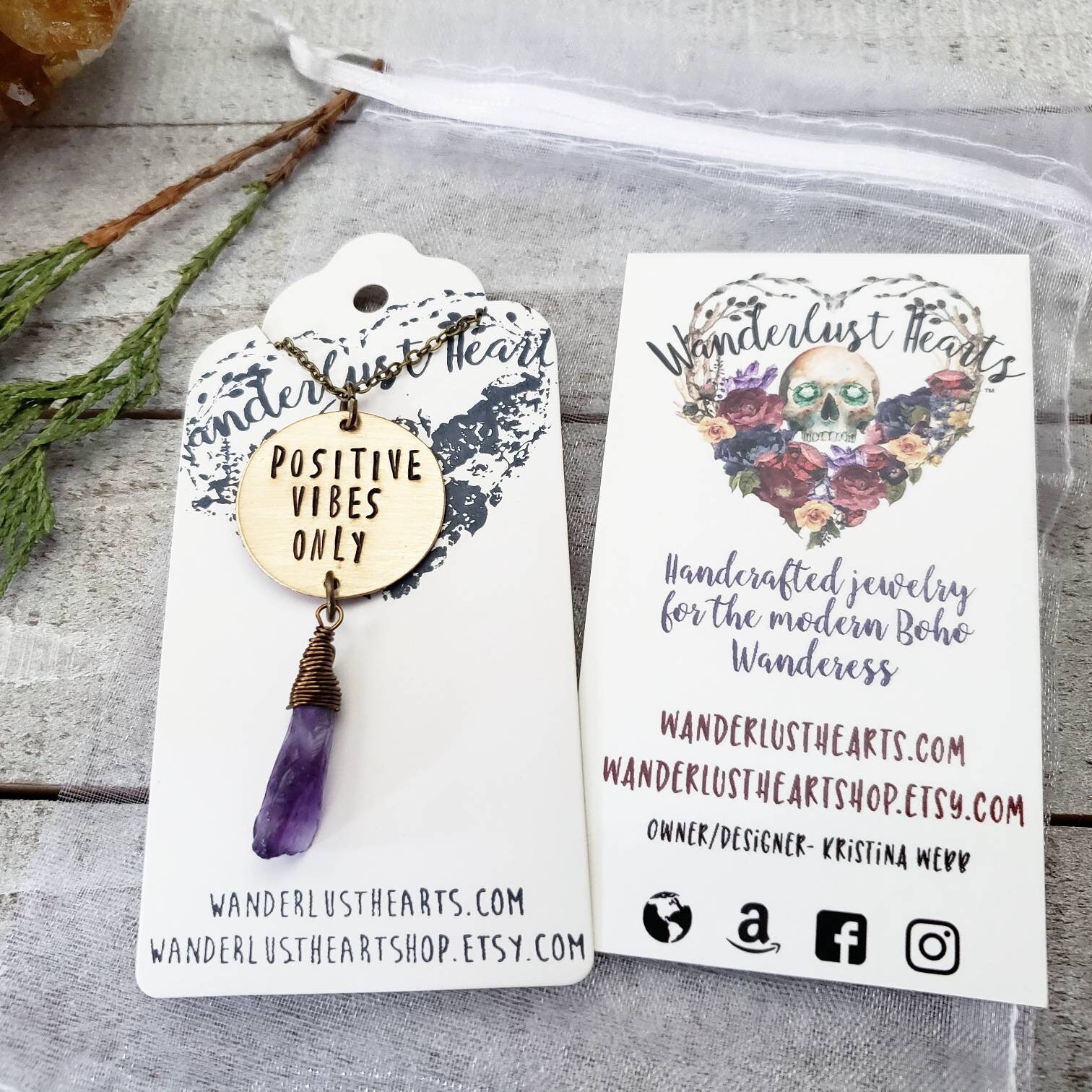 Positive Necklace - Positive Vibes Necklace - Vibe Necklace - Positive ...