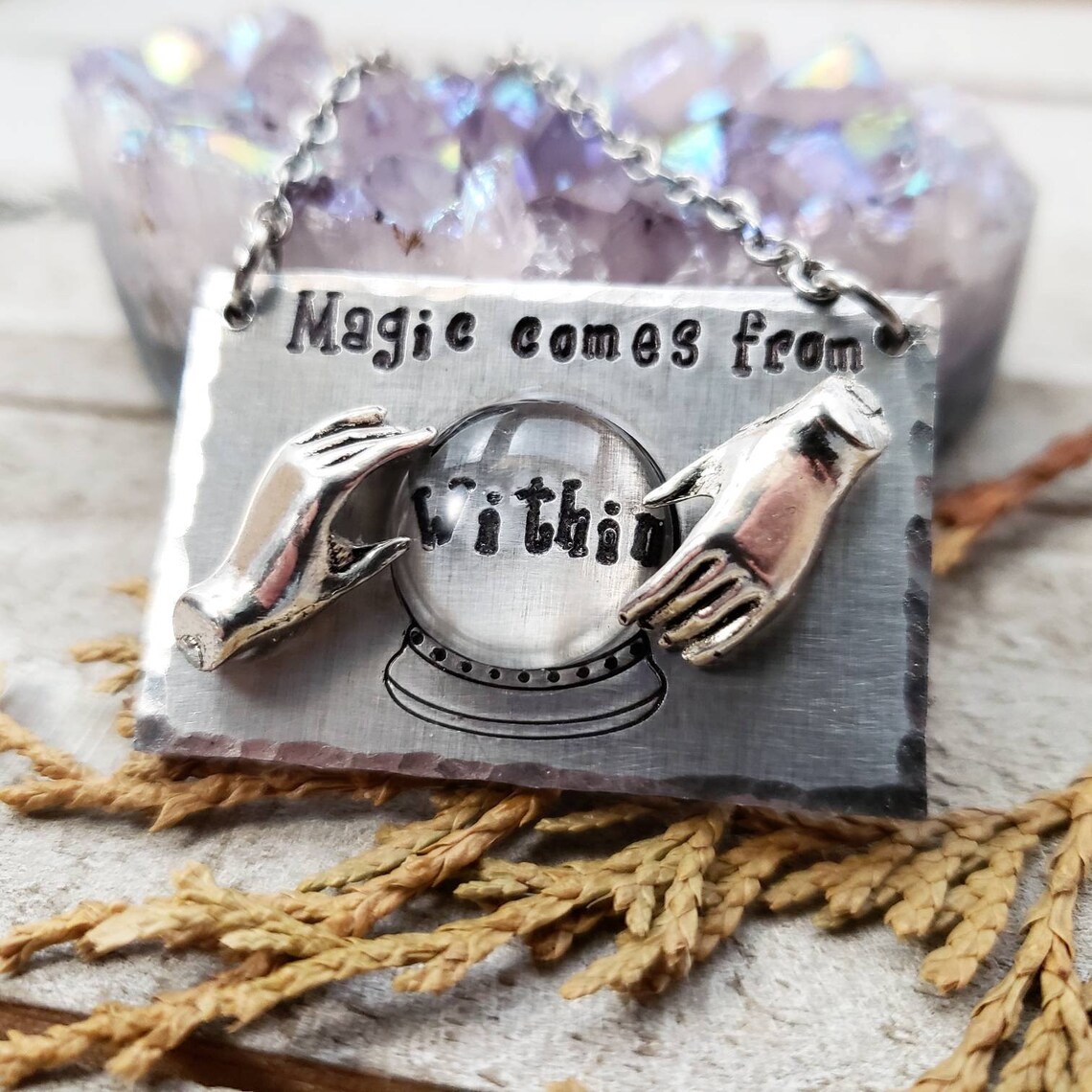 Crystal ball necklace Gypsy crystal ball necklace fortune | Etsy