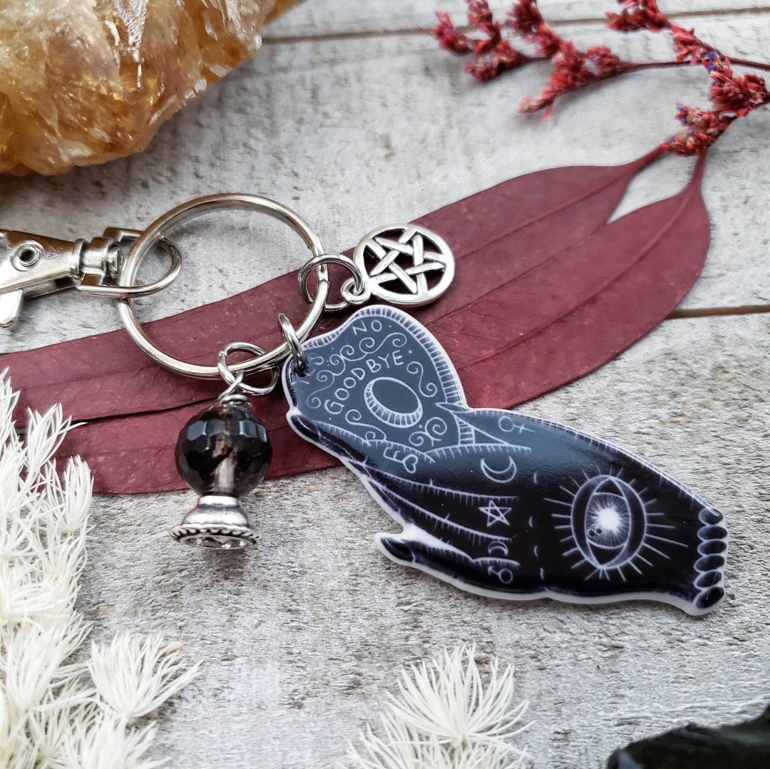 Witchy Charm Keychain - Ouija Planchette Keychain - Crystal Ball Charm ...