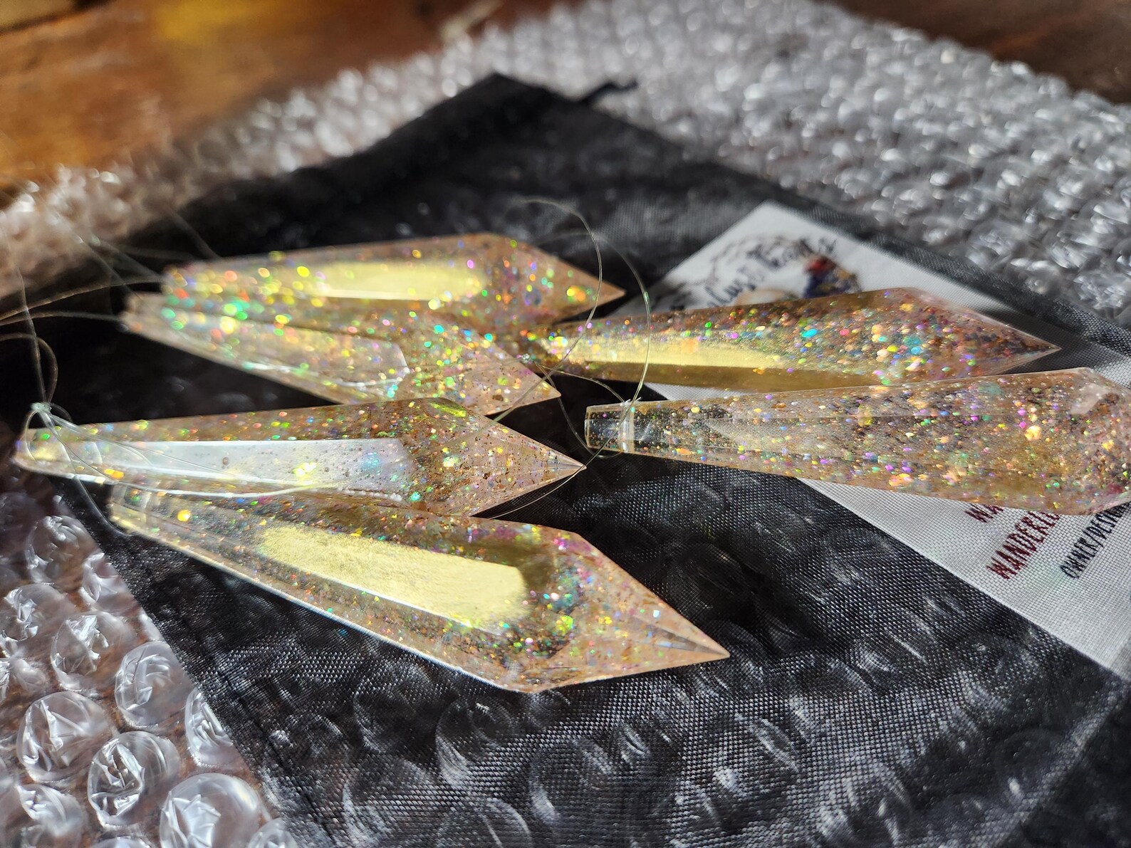 Gold Icicle Ornaments - Holiday Tree Ornaments - Ornament Sets - Boho ...