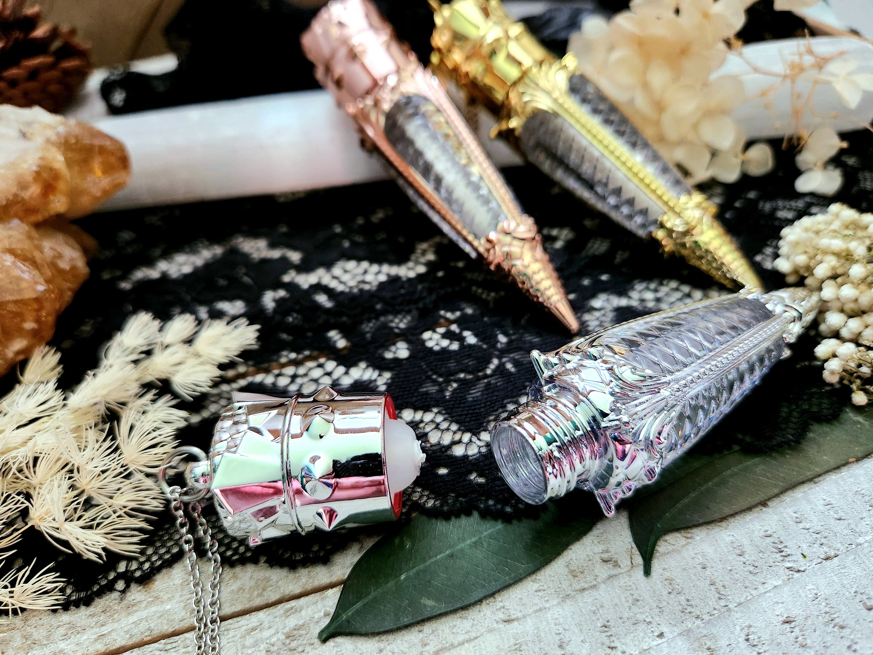Large Goth Vial Jewelry - Goth Vial Necklace - Cosplay Jewelry - Fill ...
