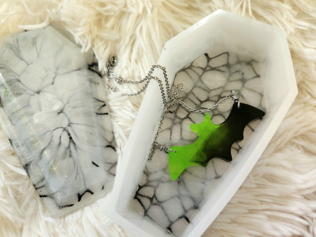 Goth Stash Box - Coffin Trinket Box - Witchy Shelf Decor - Goth Makeup ...