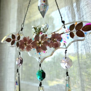 Bat Suncatcher Garden Hanging Decor Floral Bat Suncatcher - Etsy