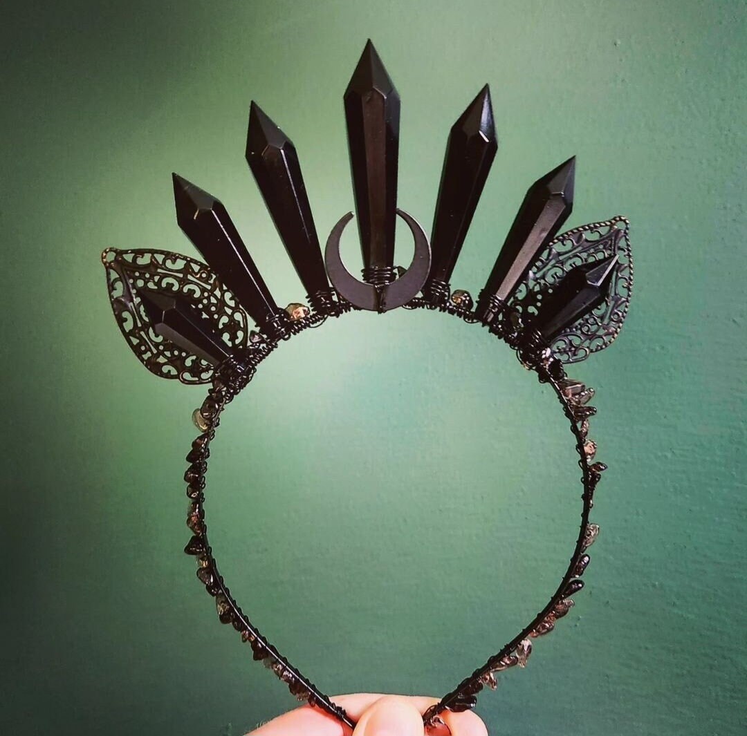 Dark Fawn Headpiece - Goth Crown - Woodland Goth Deer - Resin Crown ...