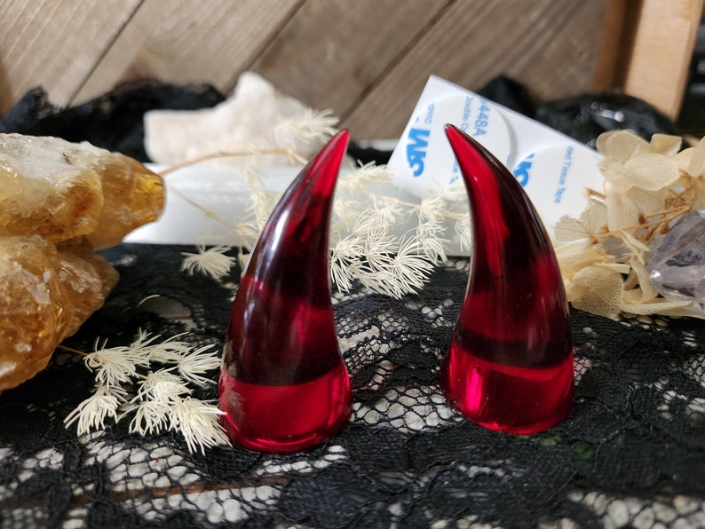 Devil Horns - Helmet Horns - Bike Helmet Decor - Demon Resin Horns ...