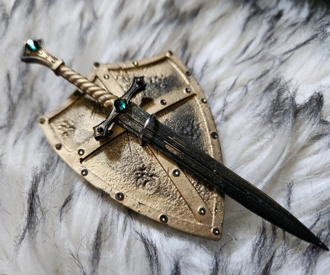 Medieval Hair Clip - Sword Hair Accessories - Shield and Sword ...