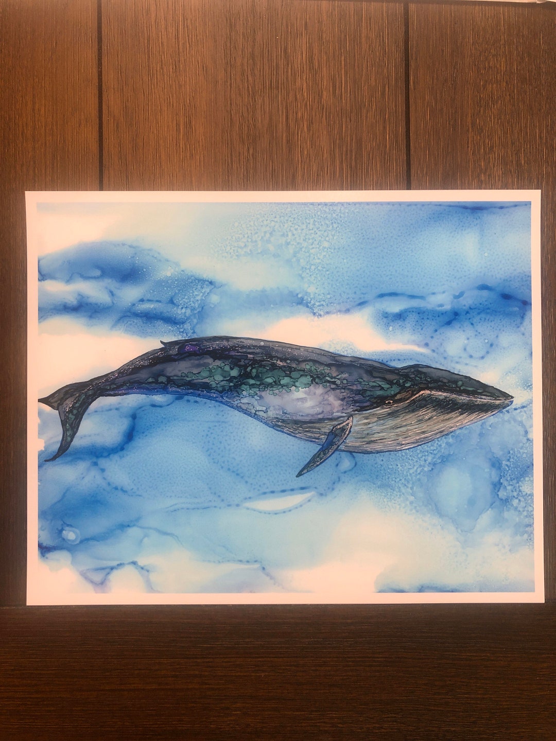 Whale Painting, Alcohol Ink Art, Whale Art, Whale Print, Whale Art ...
