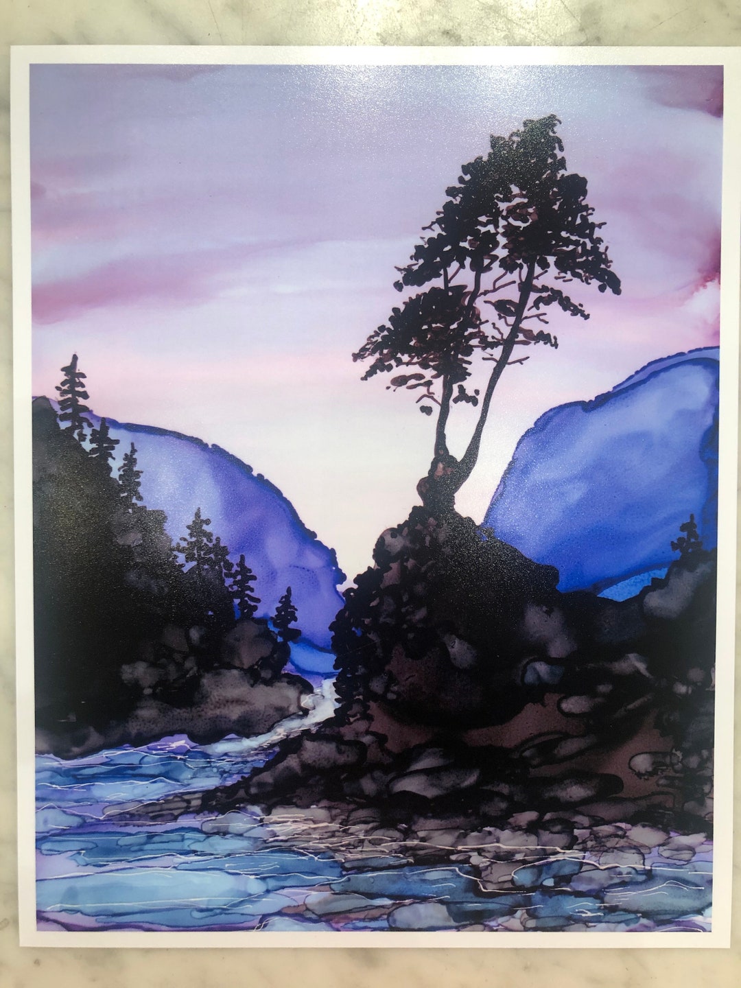 Coastal Artwork Oregon Art Print, Serene Mountain Setting, Oregon Coast ...