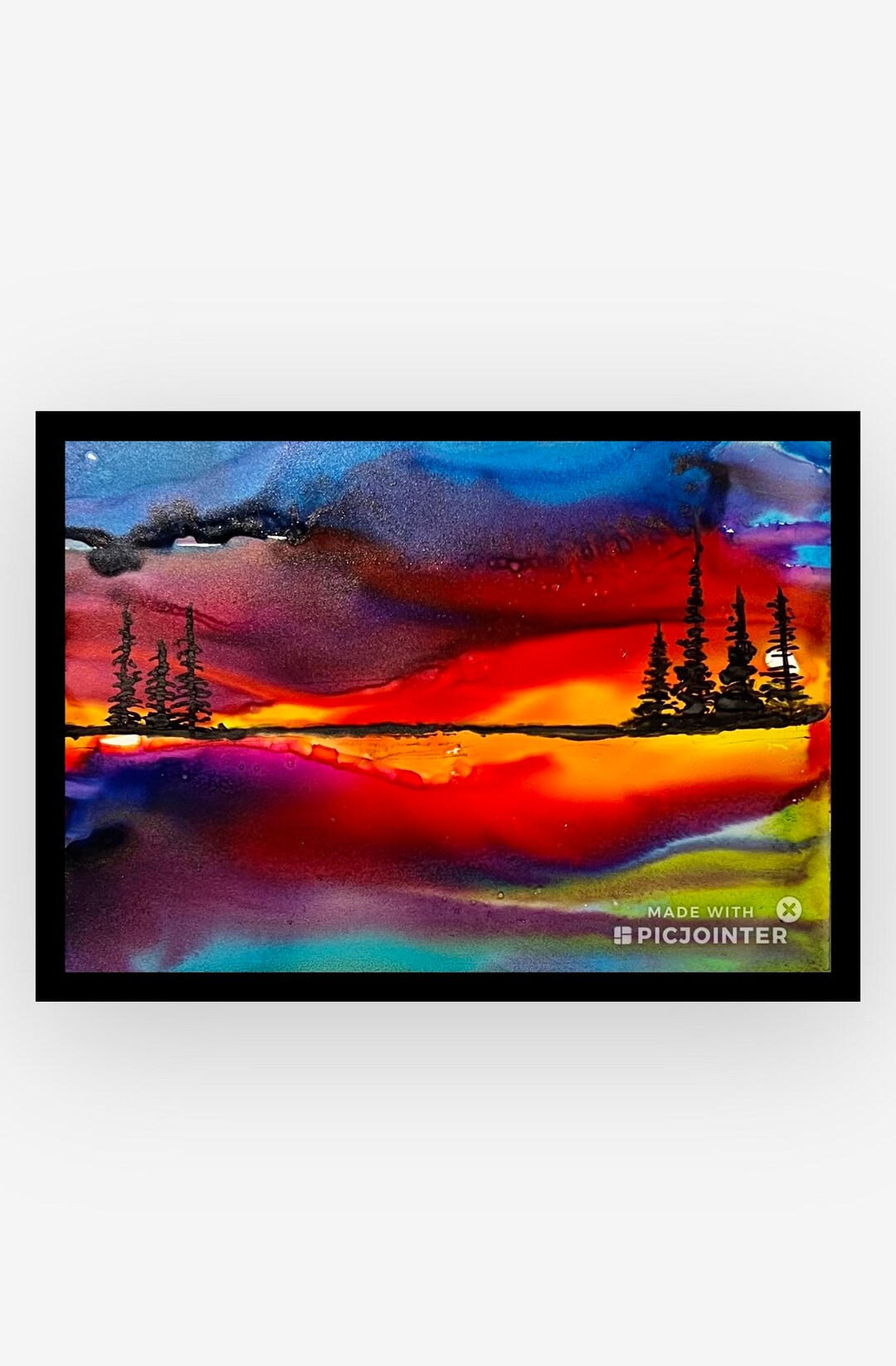 Alcohol Ink Sunset Painting Original and Art Prints Father’s Day - Etsy