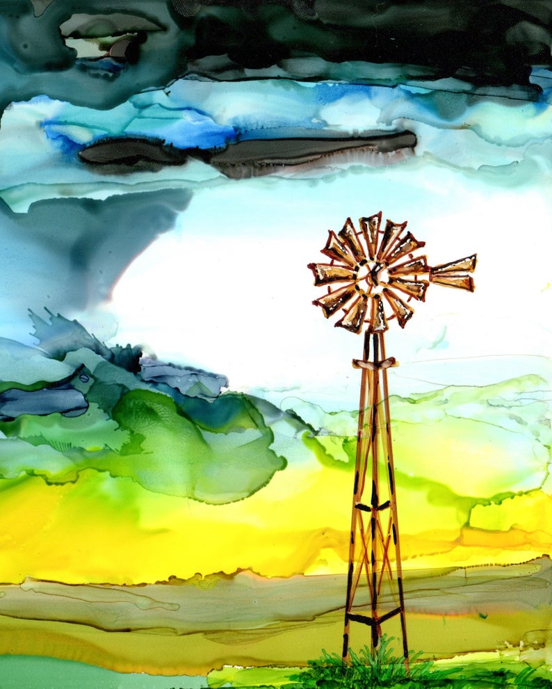 Texas Art Print Alcohol Ink Art Texas Gift Art Print | Etsy