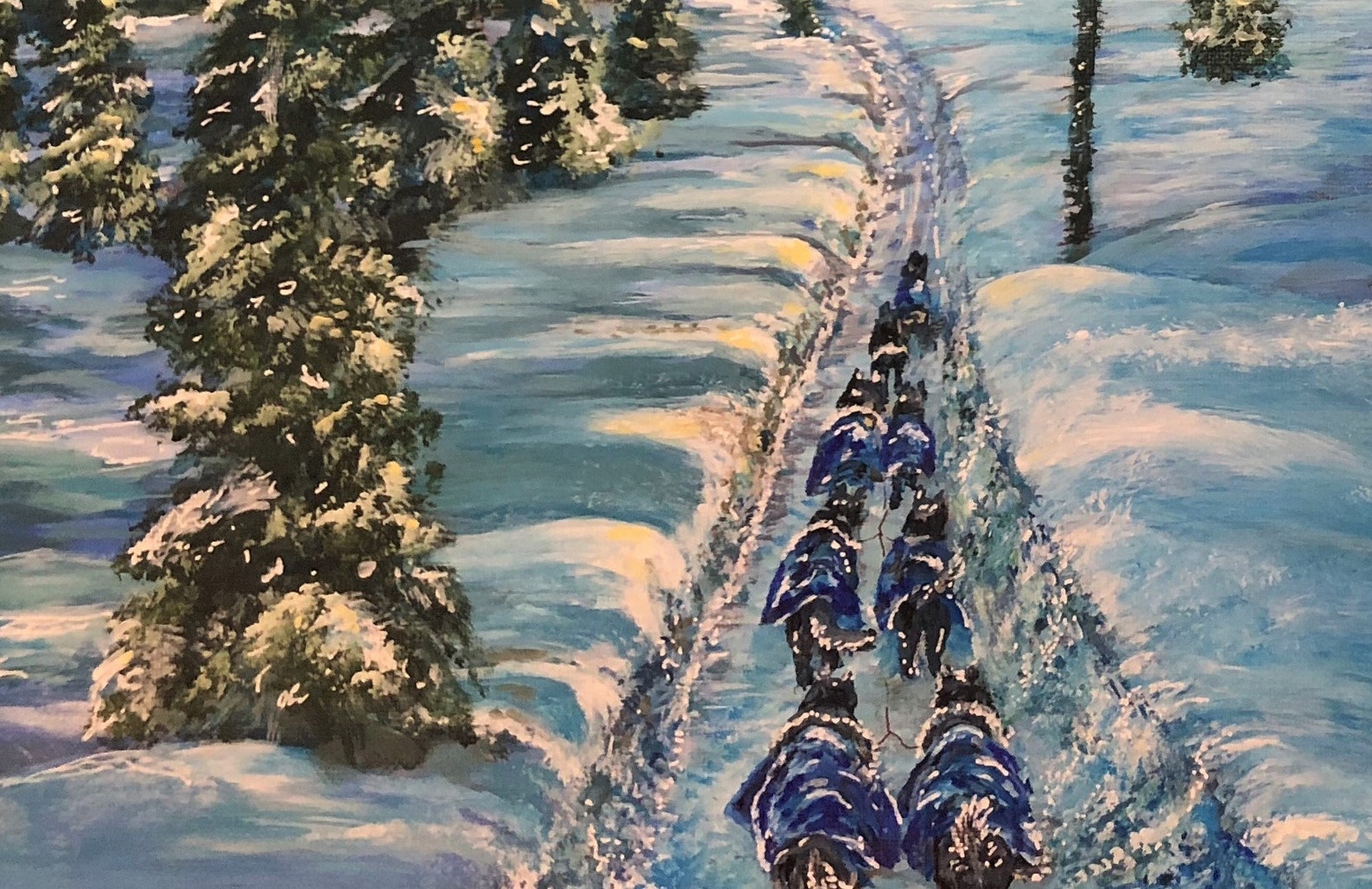 Iditarod painting art print Alaska sled dog painting Alaska | Etsy