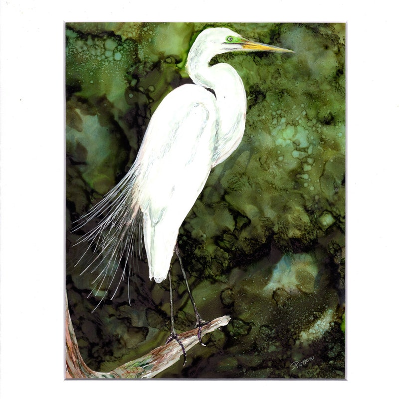 Egret Painting - Etsy