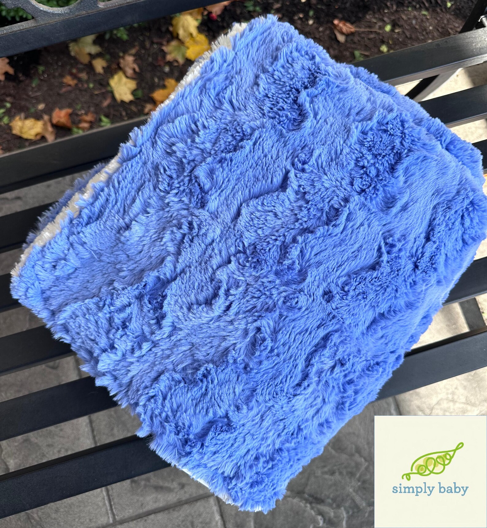 XL Periwinkle and Ivory Luxe Adult Minky Blanket - Etsy